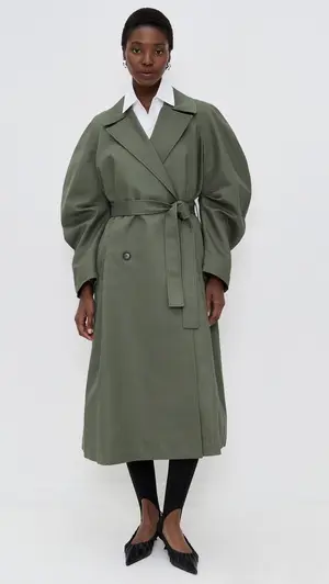 MEIMEIJ Oversized Trench Coat With Round Sleeves