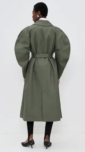 MEIMEIJ Oversized Trench Coat With Round Sleeves