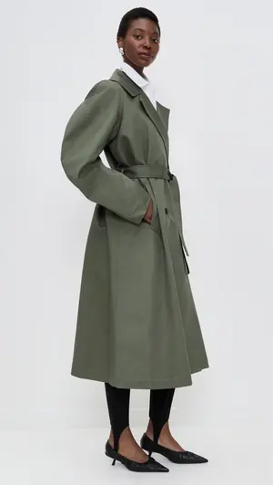 MEIMEIJ Oversized Trench Coat With Round Sleeves