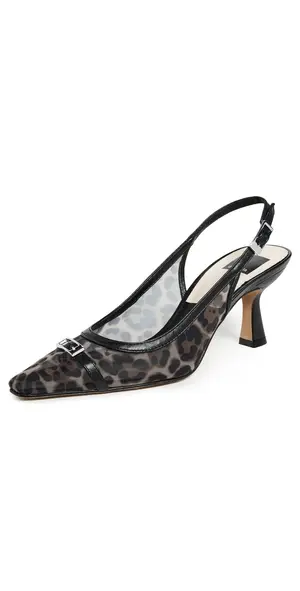 Dolce Vita Loraine Mesh Slingback Heels - Leopard Mesh