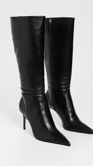 Schutz Mikki Up Leather Boots - Black