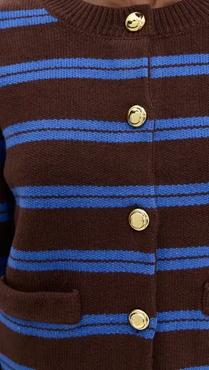 English Factory Striped Buttoned Cardigan