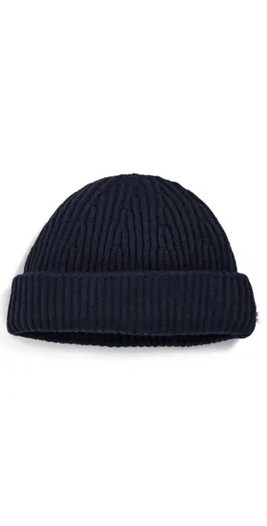 Nn07 Merino Rib Knit Beanie - Navy Blue