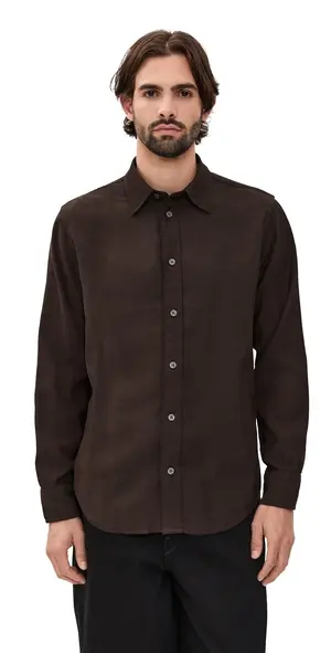 Nn07 Colby Drapey Shirt - Dark Army