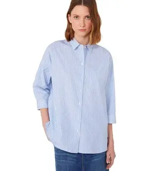 Max Mara Giralda Striped Cotton Poplin Shirt