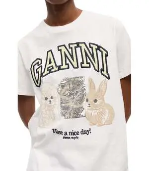 GANNI Animals T-shirt
