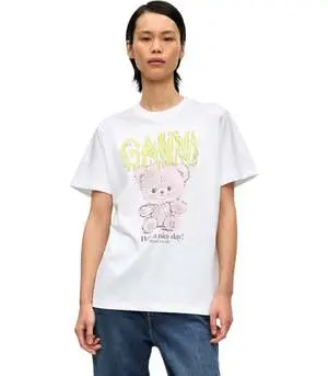 GANNI Relaxed Fit Cotton T-shirt