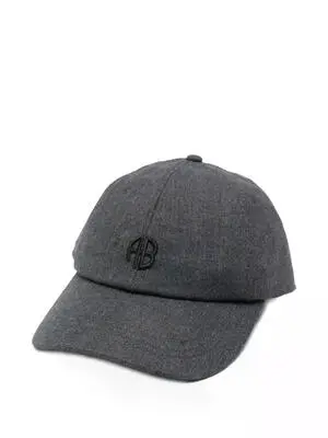 ANINE BING Monogram-embroidered Baseball Cap - Grey