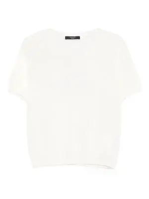 Max Mara Short-sleeve Round-neck Sweater - White