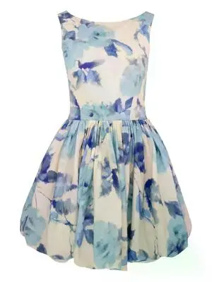 Azeeza Ananya Floral-pattern Mini Dress - Blue