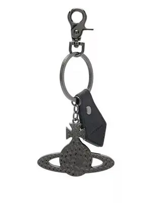 VIVIENNE WESTWOOD Orb Hammered Keyring - Black
