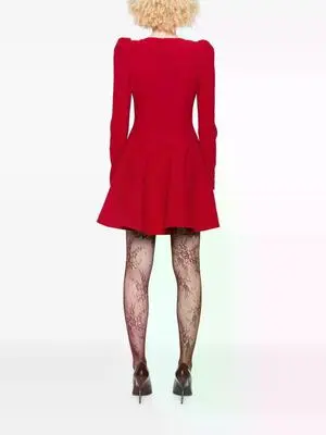 Alexander McQueen Fitted Puff-sleeve A-line Dress - Red