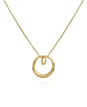 Vince Camuto Interlocking Circle Pendant Necklace - 14k Gold Plated