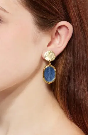 KARINE SULTAN Kyanite Clip-on Drop Earrings