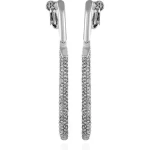 Vince Camuto Pave Bar Clip-on Earrings - Silver Tone
