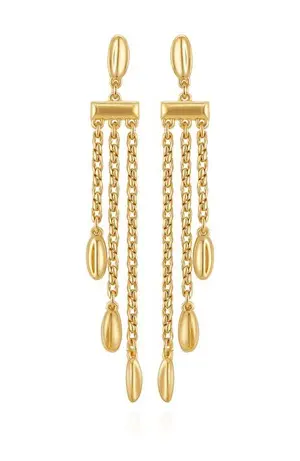 Vince Camuto Long Chain Tassel Earrings - 14k Gold Plated