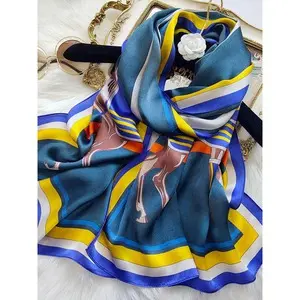 SILKSILKY Long Silk Scarf Equestrian Stride