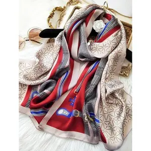 SILKSILKY Long Silk Scarf Khaki