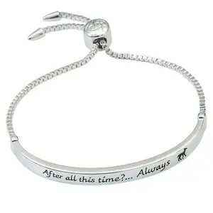 HARRY POTTER Snape's Plated Love Always Bar Lariat Bracelet - Silver