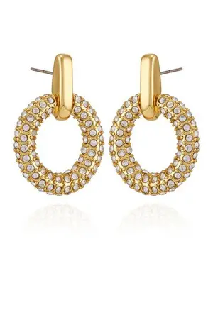 Vince Camuto Pavé Crystal Hoop Drop Earrings