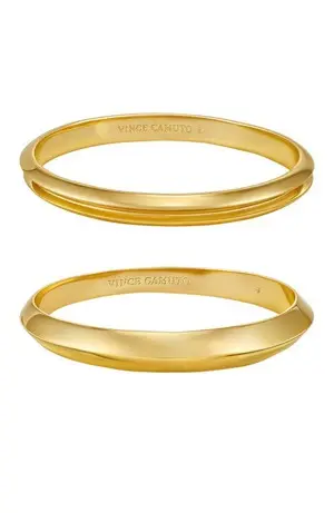 Vince Camuto Bangle Bracelet Set - 14k Gold Plated