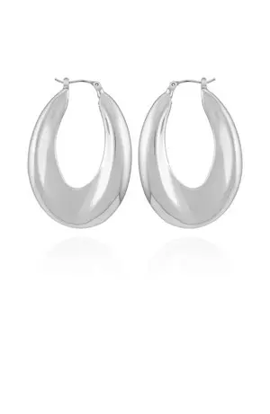 Vince Camuto Bold Oval Hoop Earrings - Silver Tone