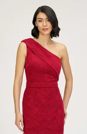 Js Collections Briella One-shoulder Column Gown