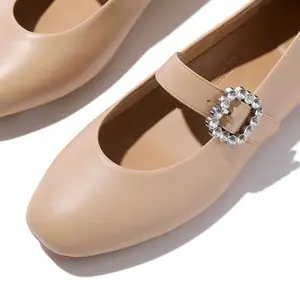 Fitflop Delicato Crystal-buckle Leather Mary Janes - Classic Beige