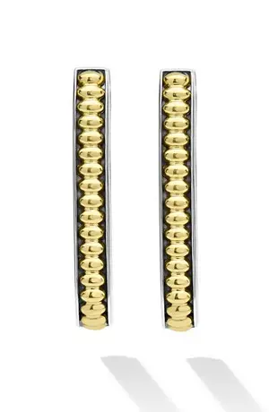Lagos Large Two-tone Linear Hoop Earrings