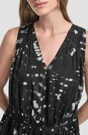 Dkny Shine Crinkle Chiffon Peplum Top