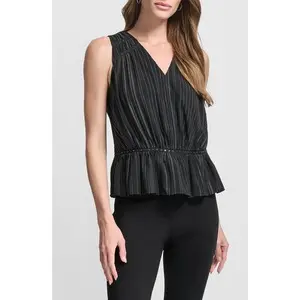 Dkny Studded Chiffon Peplum Top