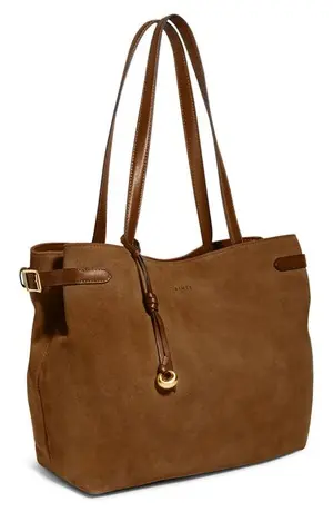 AIMEE Gramercy Leather Tote - Coffee Suede