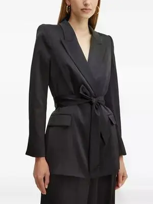IVY OAK Satin Blazer With Belted Waist