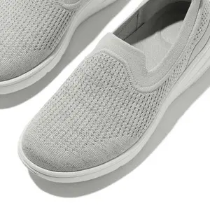 Fitflop Super-q Knit Slip-ons - Arctic Grey/silver