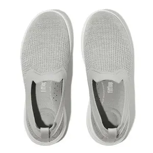 Fitflop Super-q Knit Slip-ons - Arctic Grey/silver