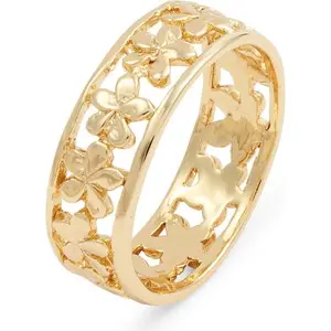 KIARA BY KI-ELE Melia Plumeria Band Ring - Gold