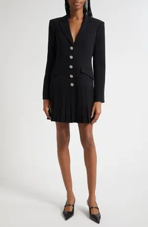Cinq À Sept Saule Pleated Blazer Dress - Black