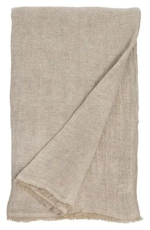POM POM AT HOME River Oversize Linen Throw Blanket - Natural