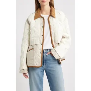 Rag & Bone Ivy Mixed Media Jacket - Ivory
