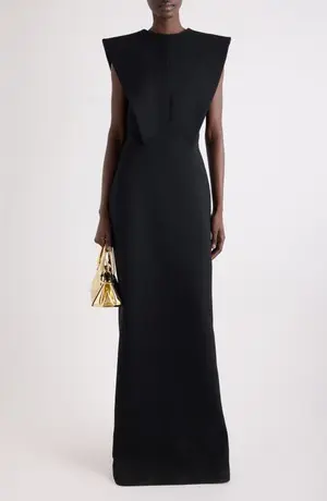 Givenchy Structured Wool Blend Crepe Evening Gown