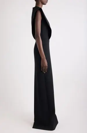 Givenchy Structured Wool Blend Crepe Evening Gown