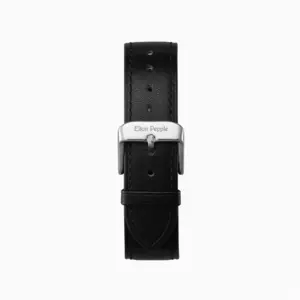 ELTON PEPPLE Silver Leather Strap - Black