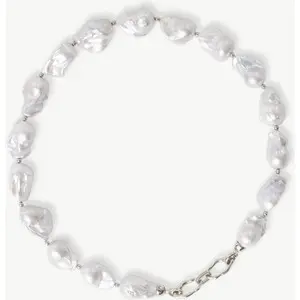 CLASSICHARMS Marina Freshwater Baroque Pearl Choker Necklace - Silver