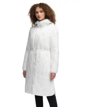 Pajar Onion Quilted Longline Anorak - White Op