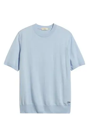 AURELIEN Cashwool® Short Sleeve Crewneck Sweater - Light Blue