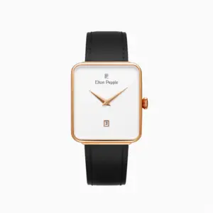 ELTON PEPPLE Classic Oaktonbucktown Strap Watch - Eggshell White/black/rose Gold