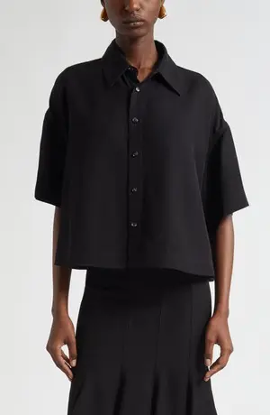 Bottega Veneta Boxy Viscose-linen Button-up Shirt