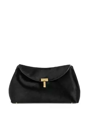 TOTEME T-lock Pony Hair Clutch - Black