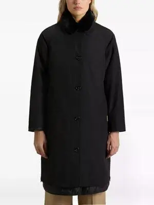 Woolrich Faux-fur Collar Button-fastening Coat - Black