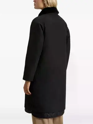 Woolrich Faux-fur Collar Button-fastening Coat - Black